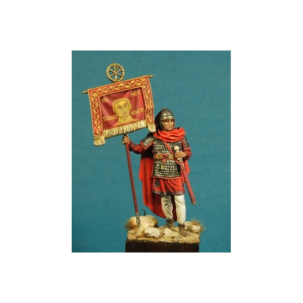 Roman vexillarius with the famous Labarum of Constantine I, early 4th ...