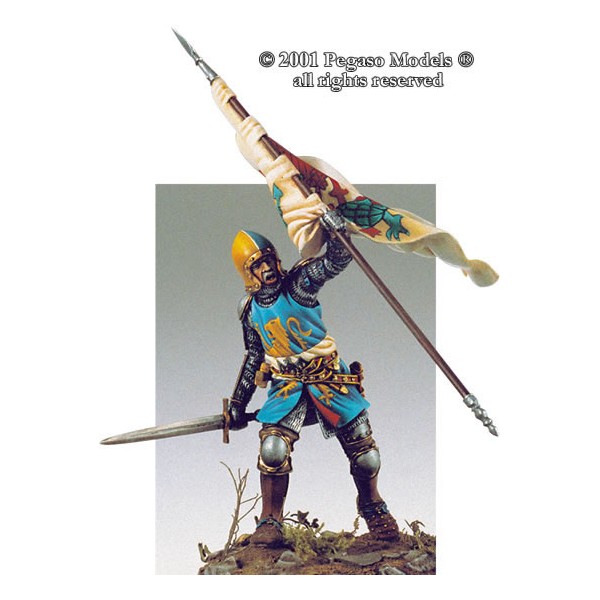 Central Italian Knight with flag. 1340-50 - Art Girona